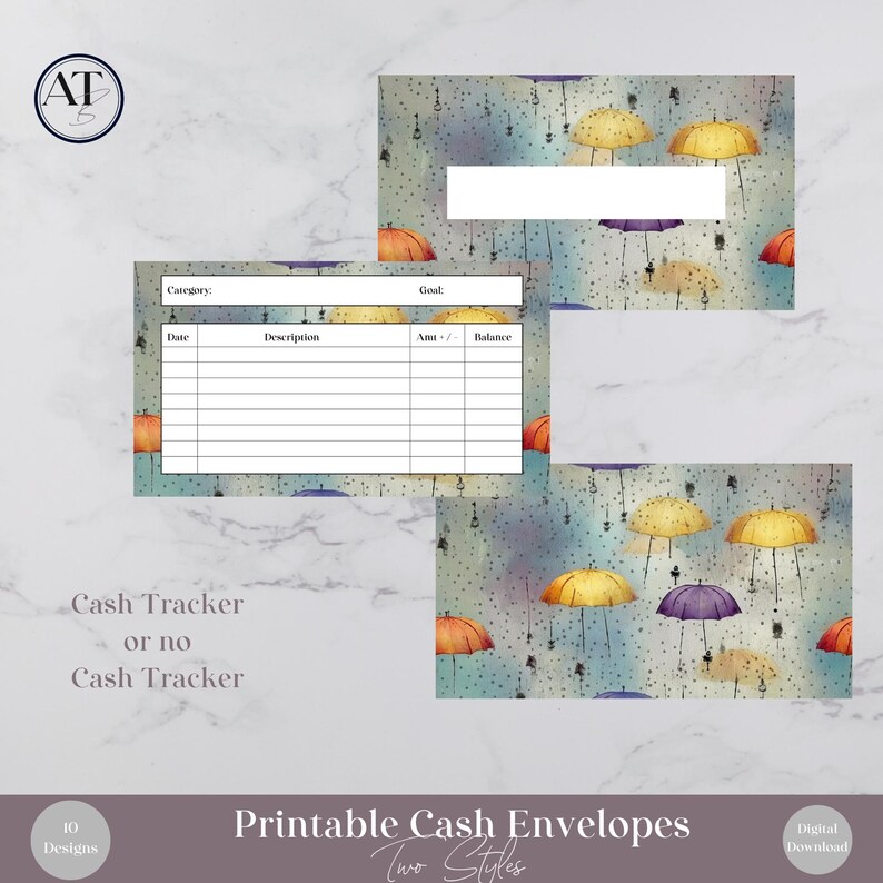 Printable Cash Envelopes, Digital Download, Rain & Radiance Designs, 2 ...