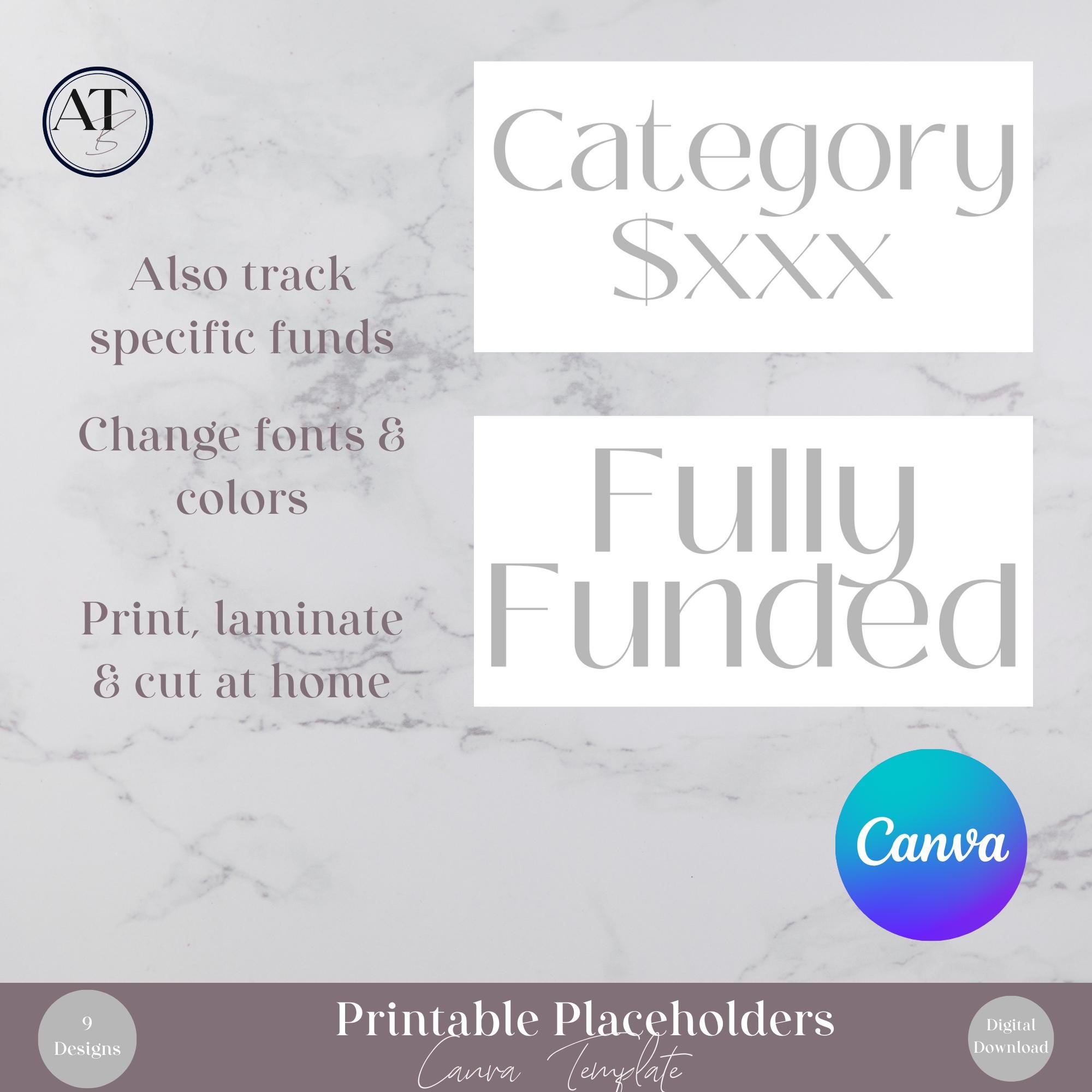 Customizable Canva Template for Cash Envelope Placeholder Slips ...