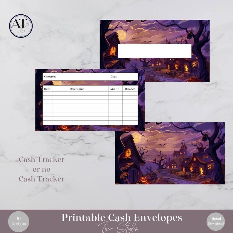 Printable Cash Envelopes, Digital Download, Halloween Illustrations ...