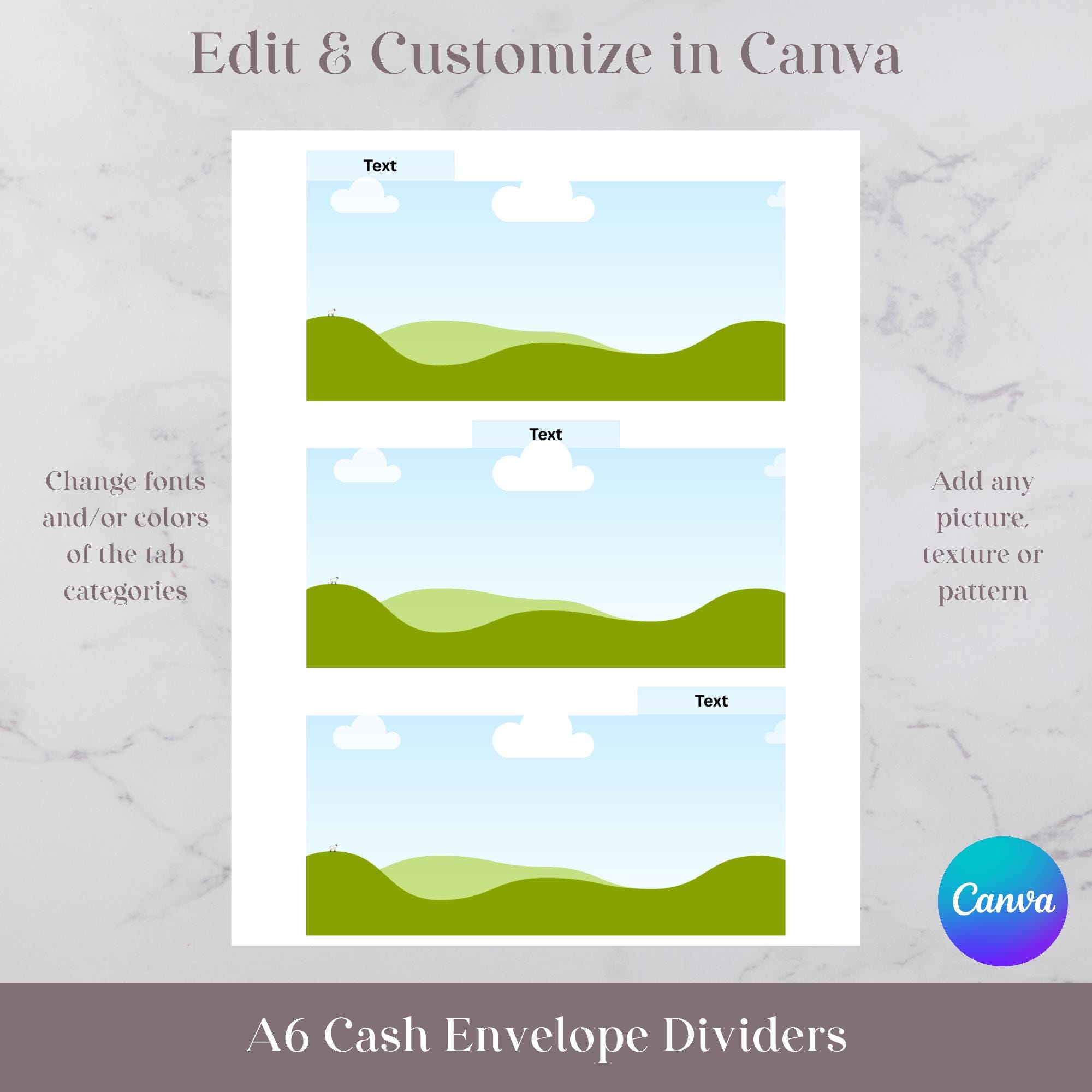 Customizable Canva Template for Cash Envelope Dividers | Printable ...