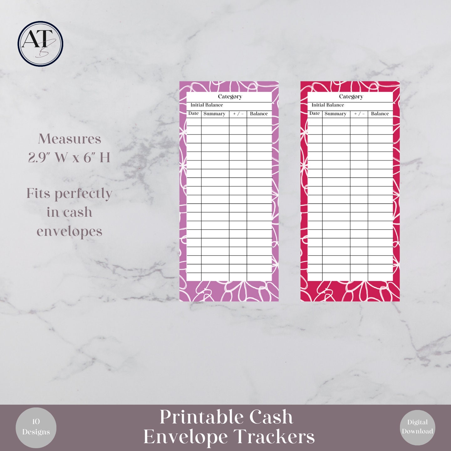 Printable Cash Envelope Trackers Digital Download Daisy - Etsy