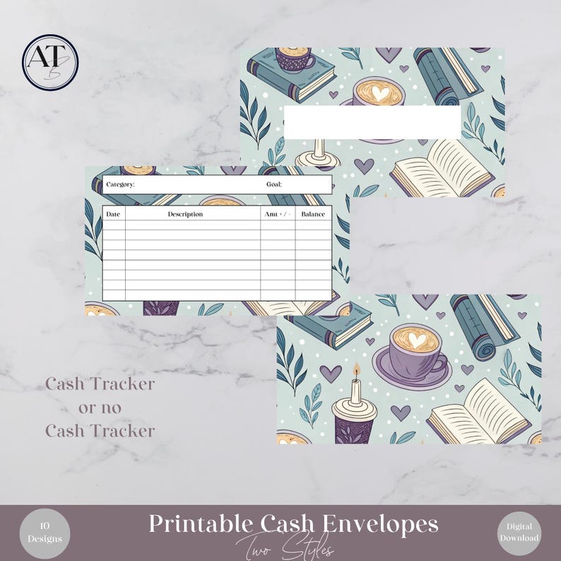 Books & Coffee Printable Cash Envelopes (digital Download) - Etsy