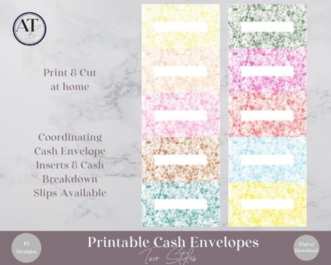 Printable Cash Envelopes Digital Download Paint Splatter - Etsy