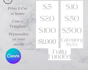 Customizable Canva Template for Cash Envelope Dividers | Printable ...