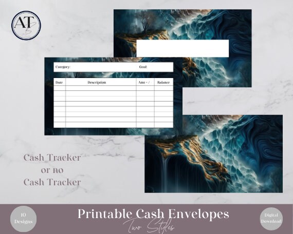 Printable Cash Envelopes, Digital Download, 2 Options, 10 Designs ...