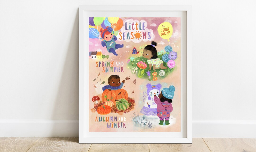 Wall Art, Fine Art Print 'little Seasons', Whimsical Seasons Baby ...