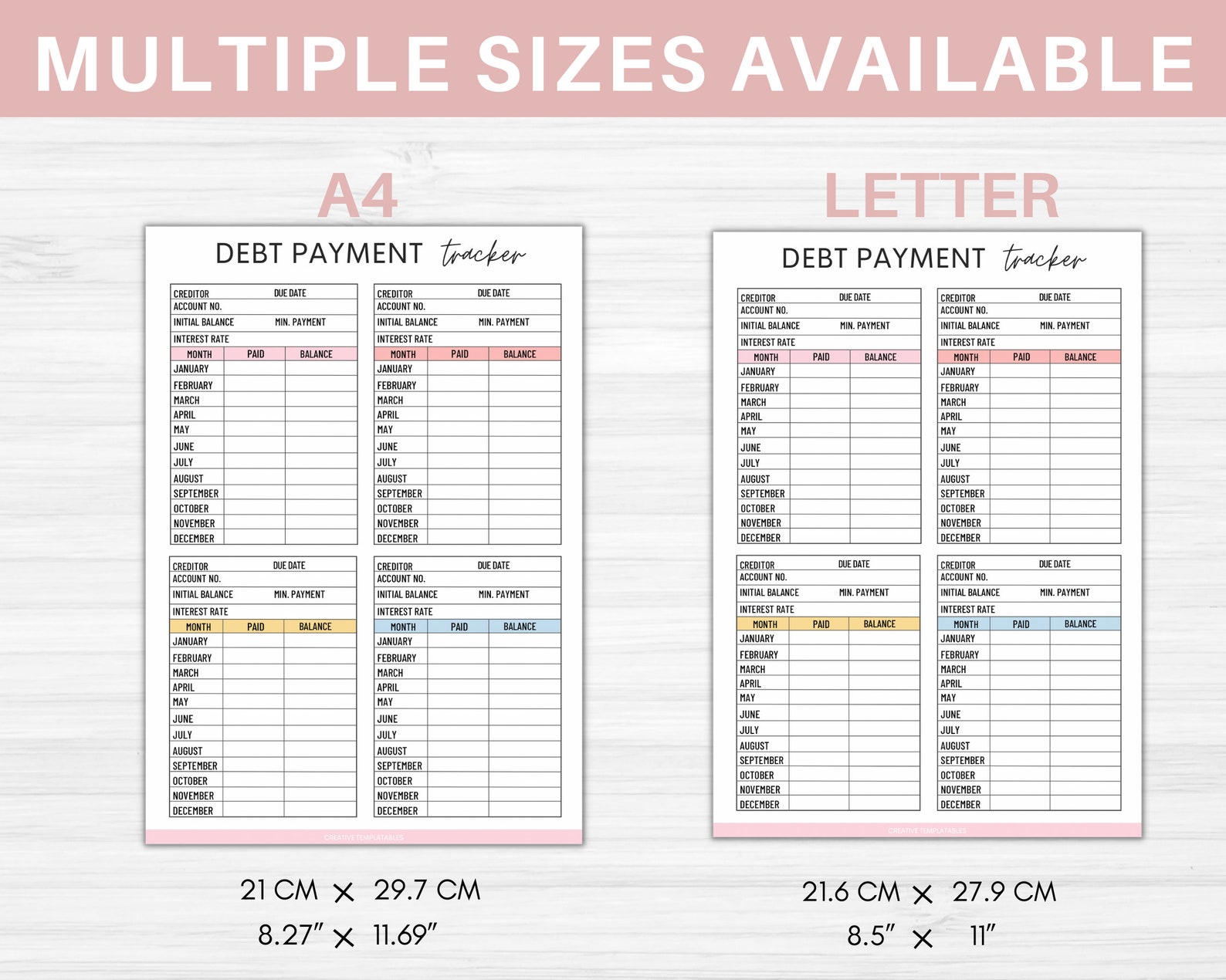 Debt Tracker Bundle Editable Debt Payoff Tracker Debt - Etsy UK