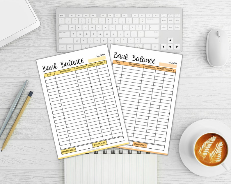Bank Balance Sheet Printable Saving Tracker Banking Record - Etsy Bank Balance Sheet Printable Saving Tracker Banking Record - Etsy