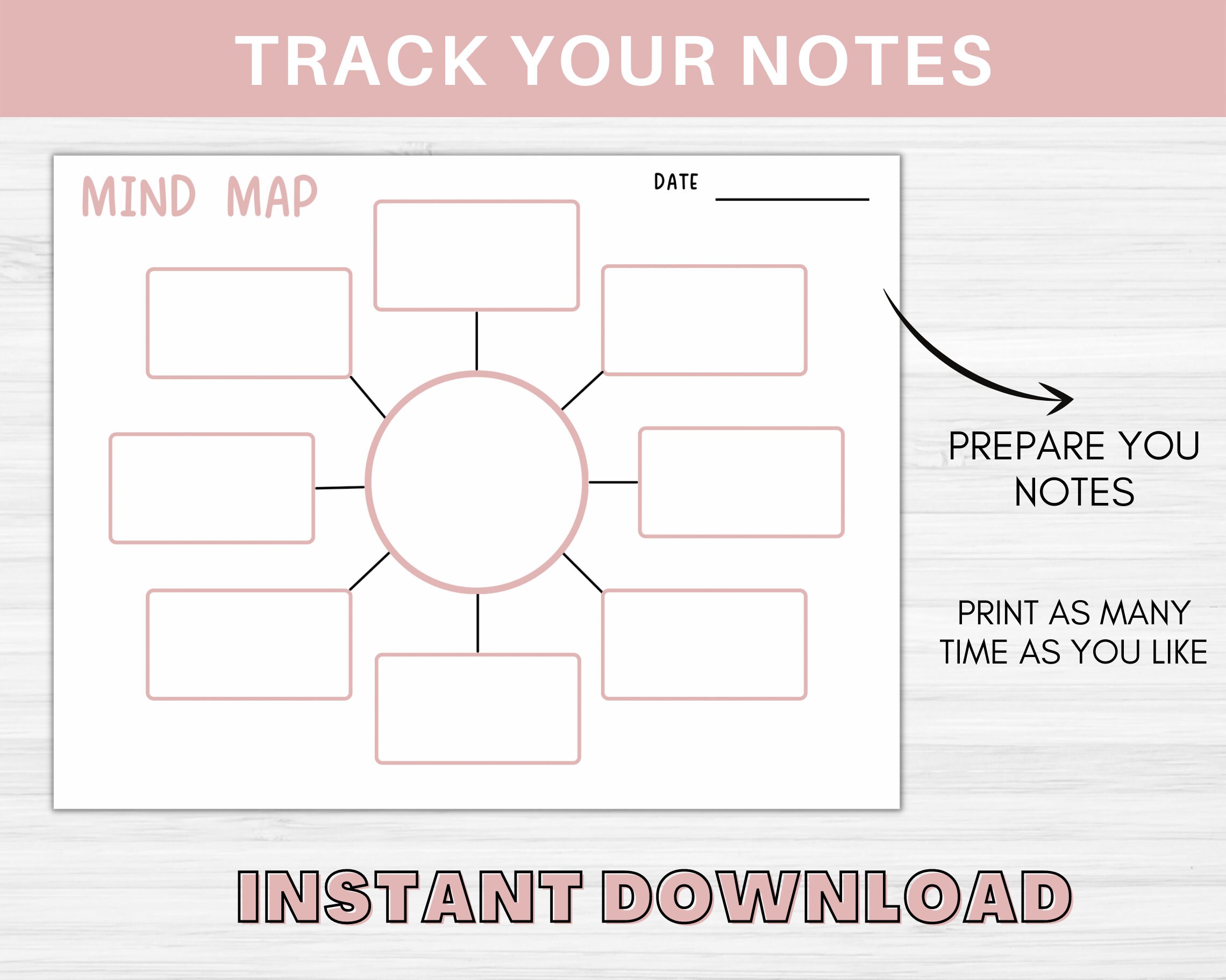 Mind Map Planner Mind Mapping Printable Mind Map Template - Etsy