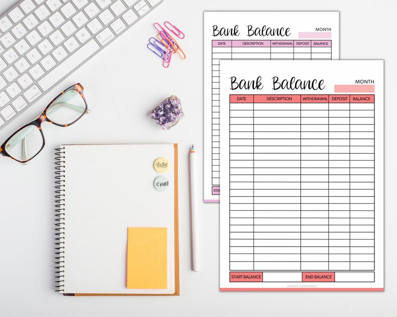 Bank Balance Sheet Printable Saving Tracker Banking Record - Etsy Bank Balance Sheet Printable Saving Tracker Banking Record - Etsy