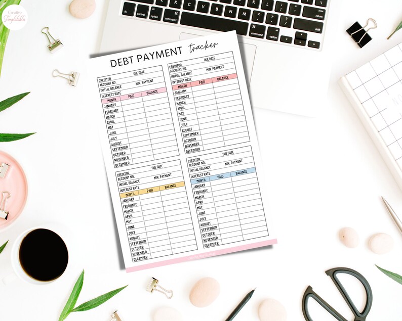 Debt Tracker Bundle Editable Debt Payoff Tracker Debt - Etsy UK