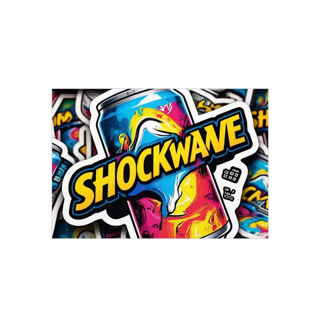 Shockwave Fictional Energy Drink Vibrant Foam Board Art - Colorful Wall ...