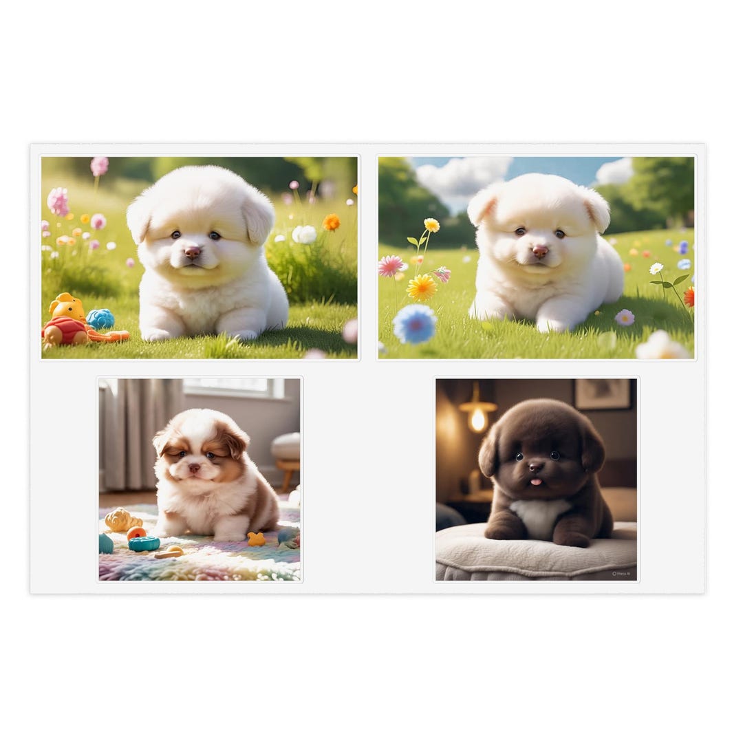 Adorable Puppy Sticker Sheet Bundle, 10pcs, Cute Dog Decals, Pet Lover ...