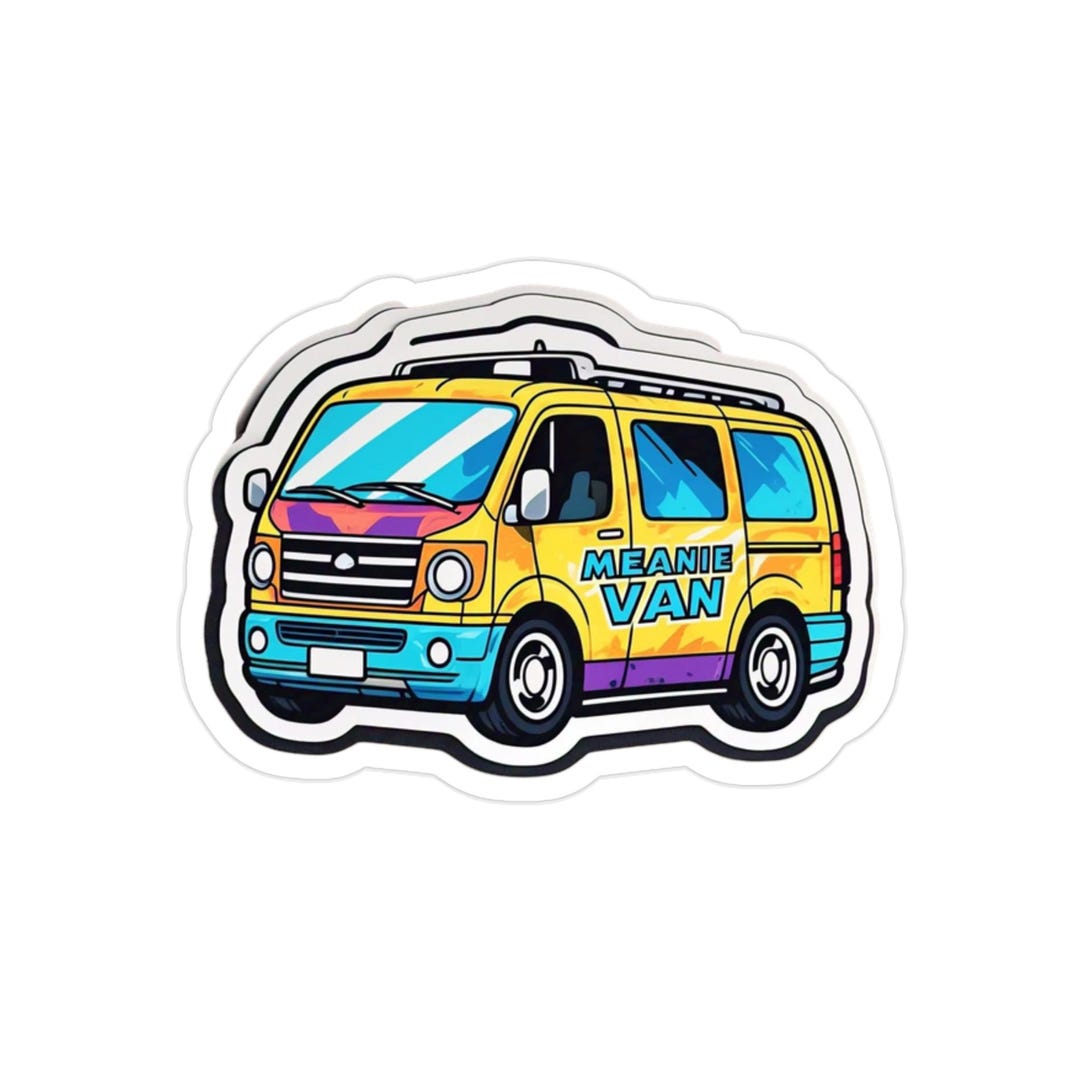 Funny Pun Meanie Van Die-cut Outdoor Sticker | Perfect for Cars ...