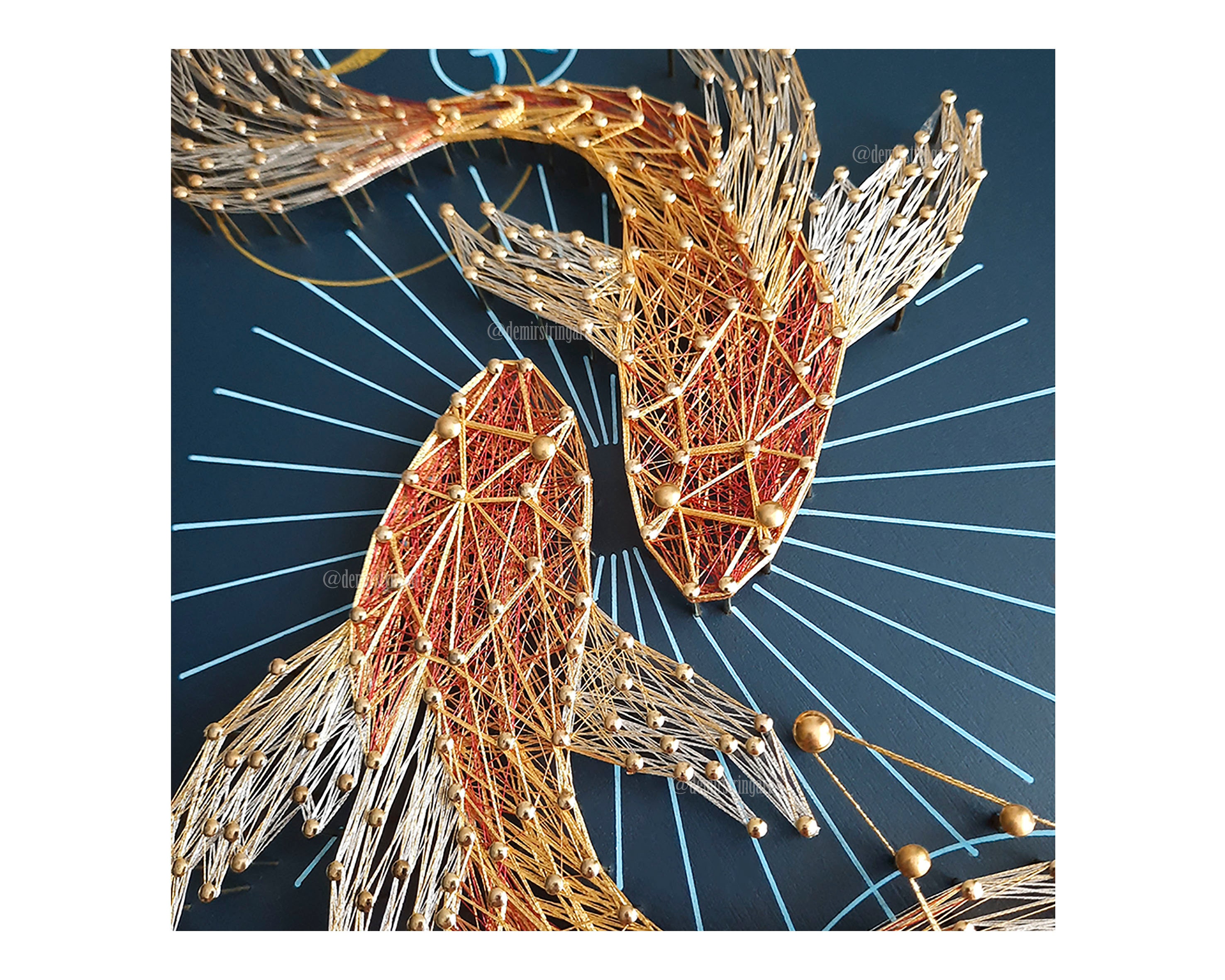 Pisces Zodiac Sign | String Art Decorative Panel | Elegant Abstract ...