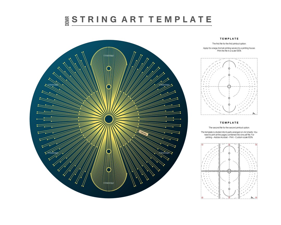 String Art Template | Pattern | Outline | Stencils | Scheme | Sacred ...