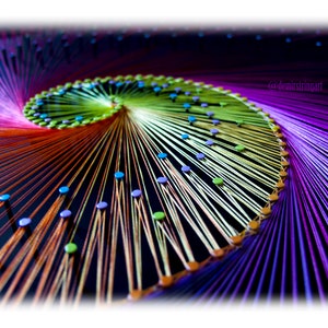 Fibonacci Spiral String Art Mandala | Geometry Artwork | Home, Office, Cafe, Restaurant Modern ...