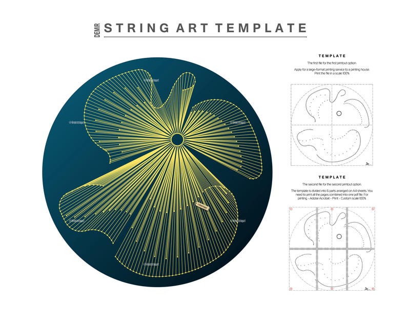 String Art Template | Pattern | Outline | Stencils | Scheme | Sacred ...
