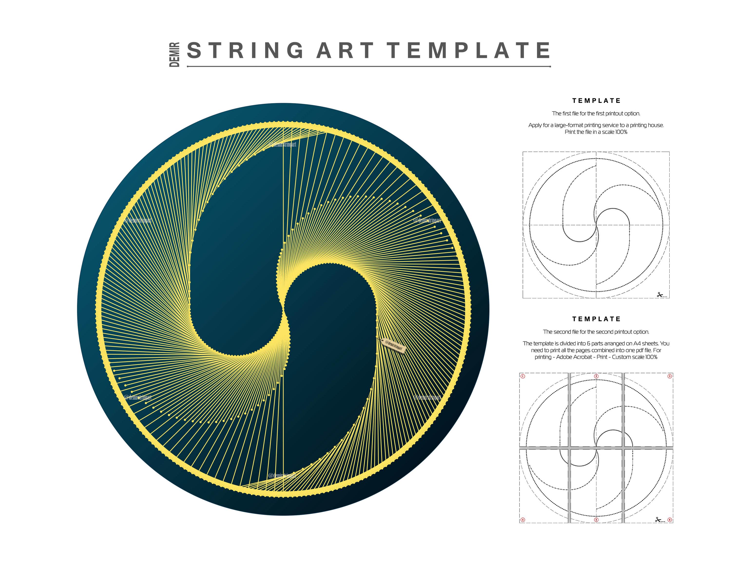 String Art Template | Pattern | Outline | Stencils | Scheme | Sacred ...