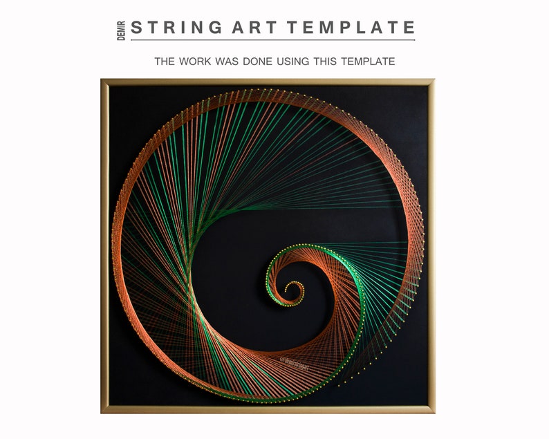 Fibonacci Spiral String Art Template Pattern Outline - Etsy