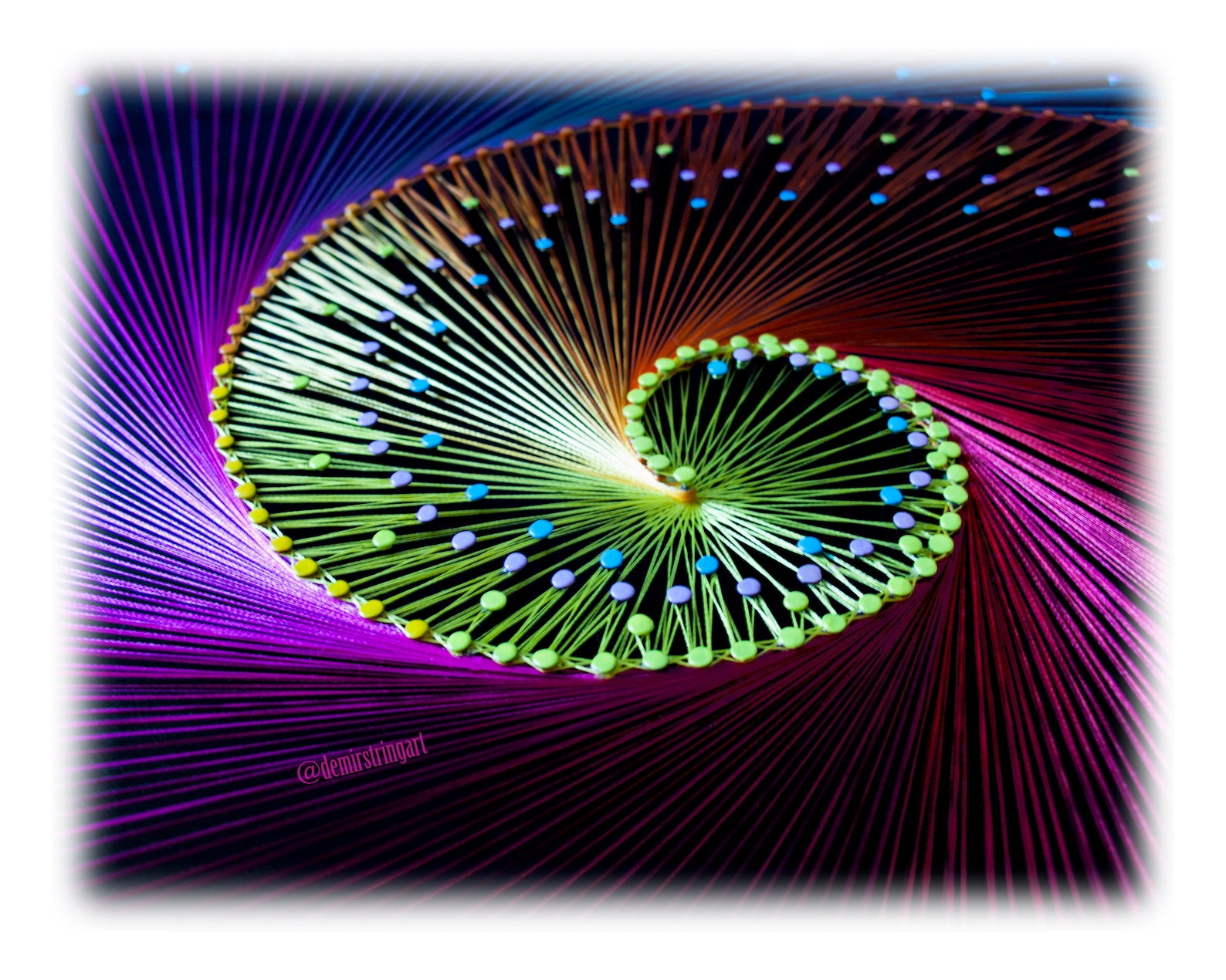 Fibonacci Spiral String Art Mandala | Geometry Artwork | Home, Office, Cafe, Restaurant Modern ...