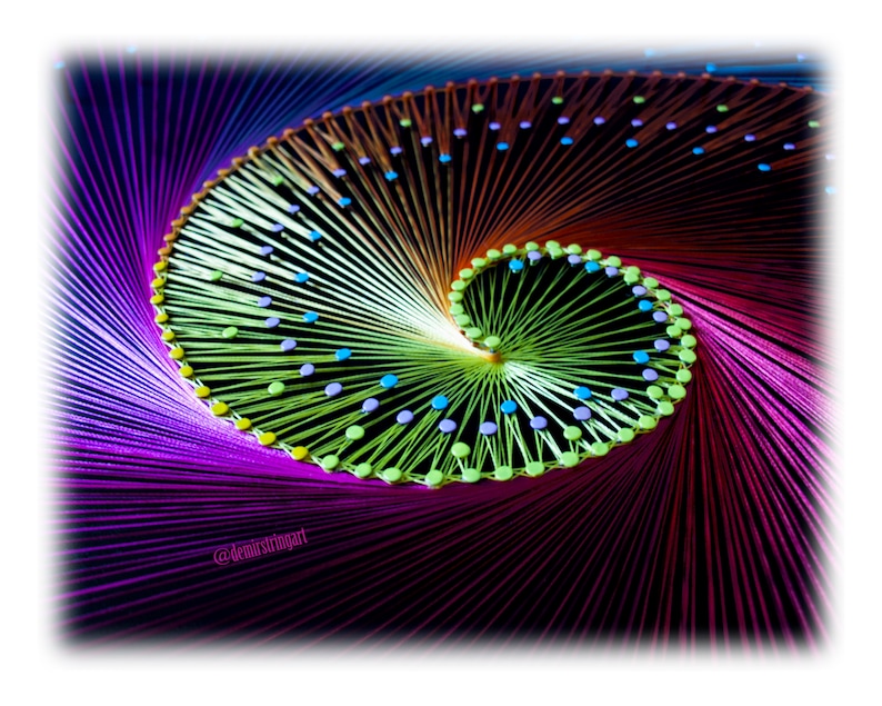 Fibonacci Spiral String Art Mandala | Geometry Artwork | Home, Office ...
