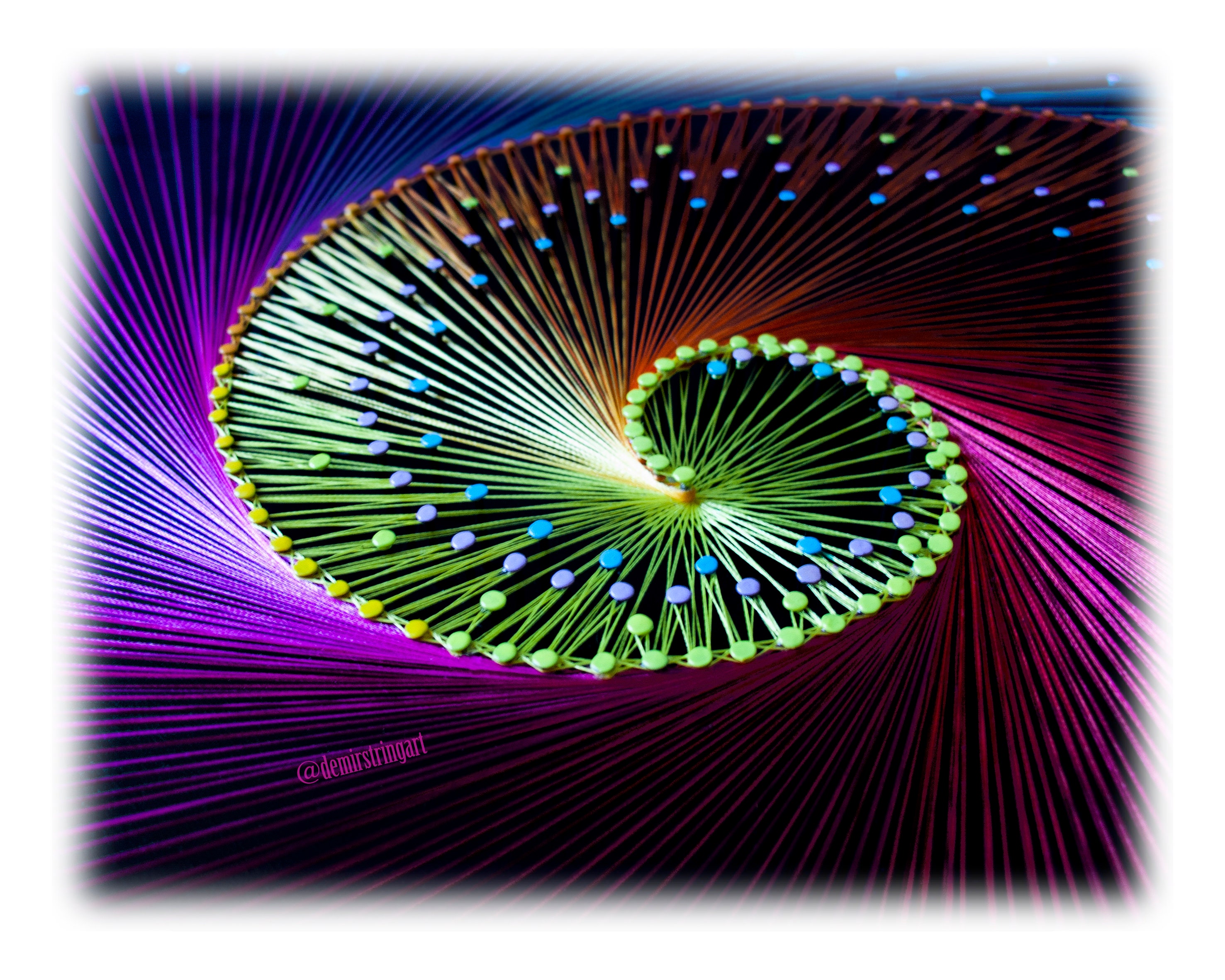 Fibonacci Spiral String Art Mandala | Geometry Artwork | Home, Office ...