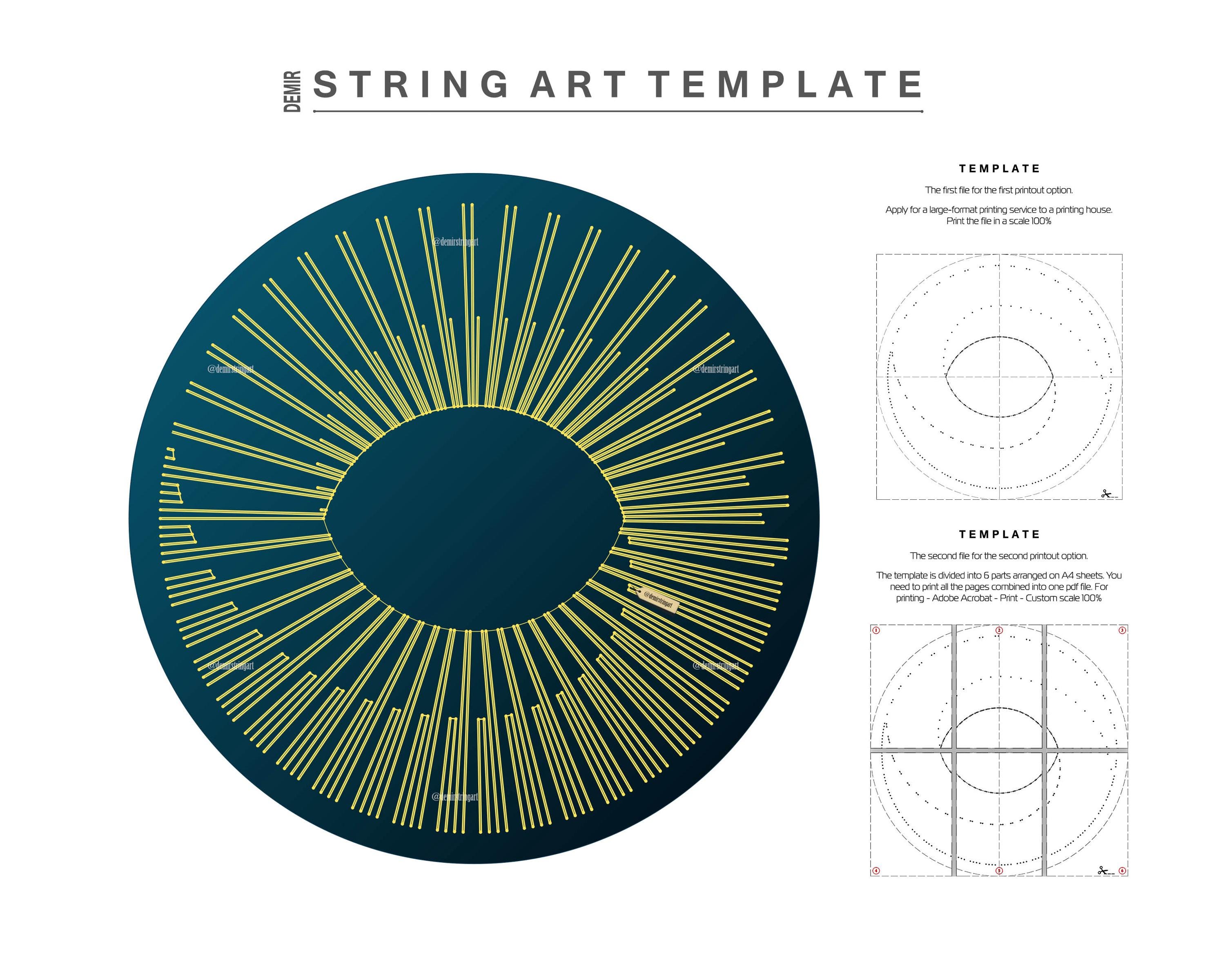 String Art Template | Pattern | Outline | Stencils | Scheme | Sacred ...