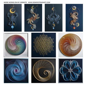 Fibonacci Spiral String Art Mandala | Geometry Artwork | Home, Office, Cafe, Restaurant Modern ...