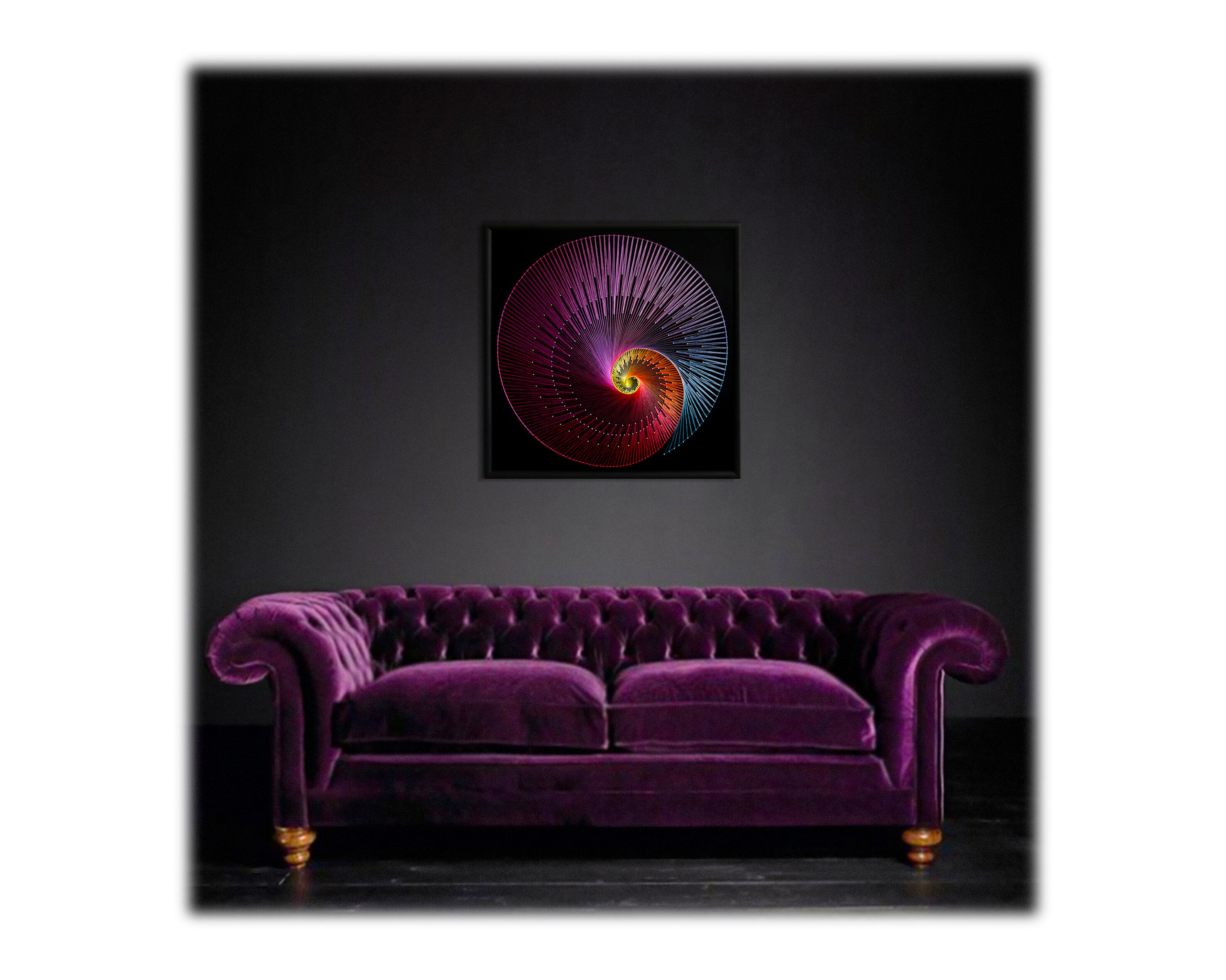 Fibonacci Spiral String Art Mandala | Geometry Artwork | Home, Office ...