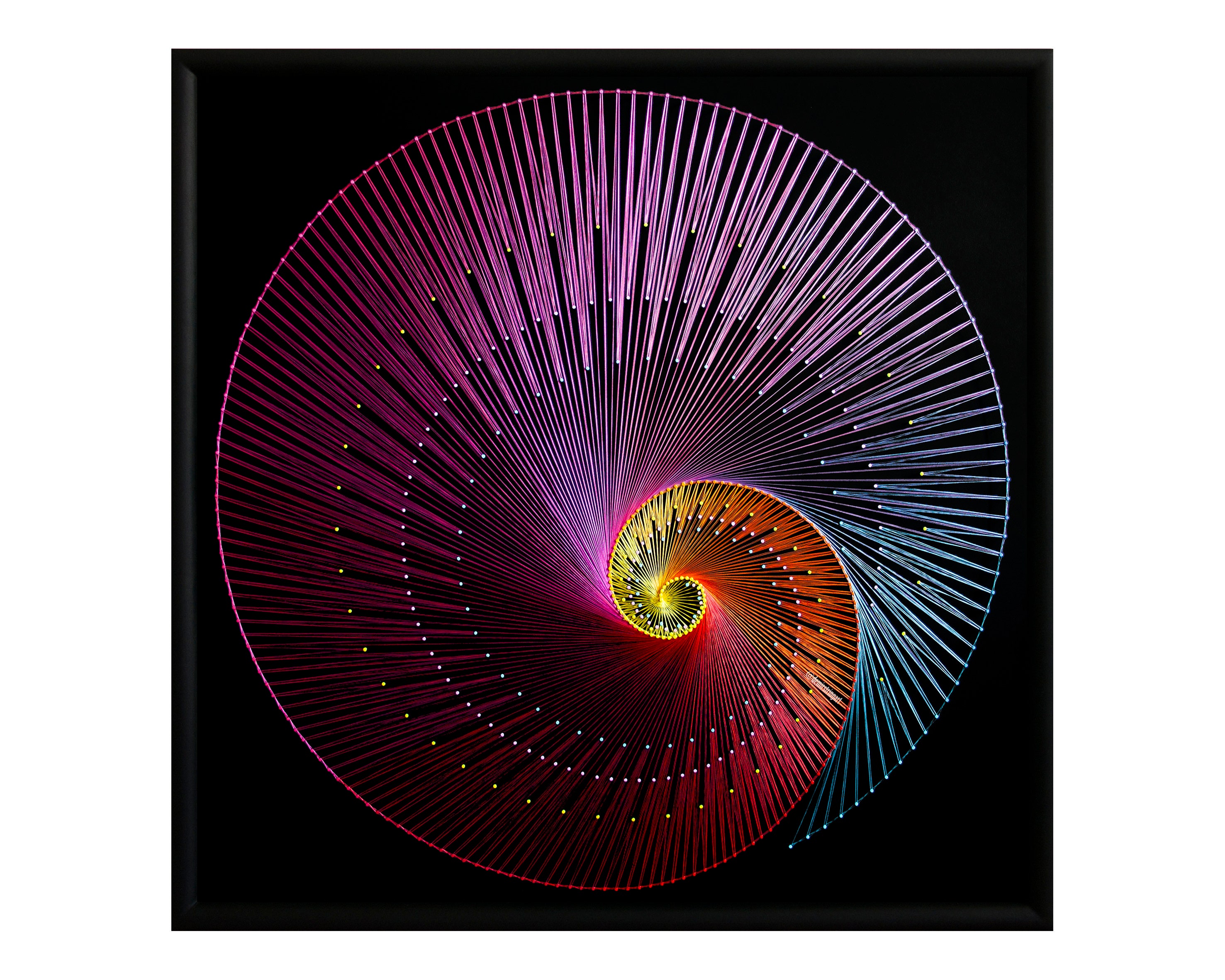 Fibonacci Spiral String Art Mandala | Geometry Artwork | Home, Office, Cafe, Restaurant Modern ...