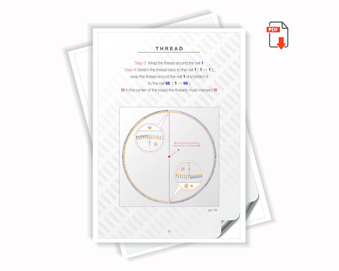 String Art Tutorial Textbook Lesson Template Pattern - Etsy