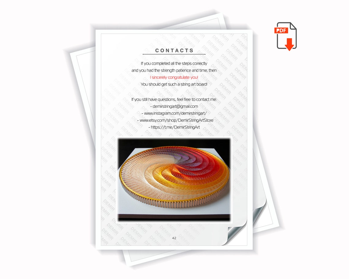 String Art Tutorial Textbook Lesson Template Pattern - Etsy