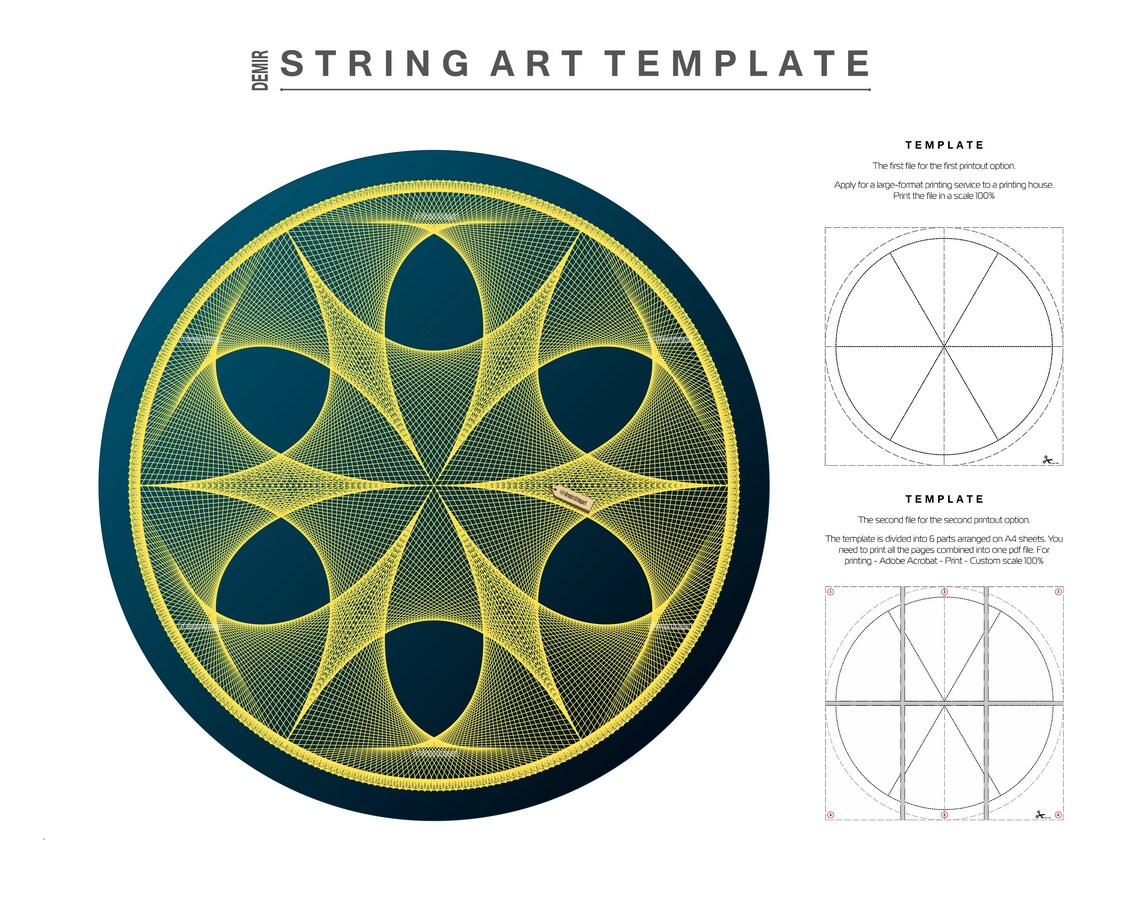String Art Template Pattern Outline Stencil Scheme - Etsy