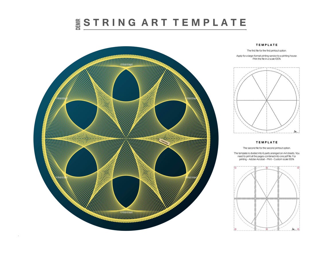 String Art Template | Pattern | Outline | Stencils | Scheme | Sacred ...