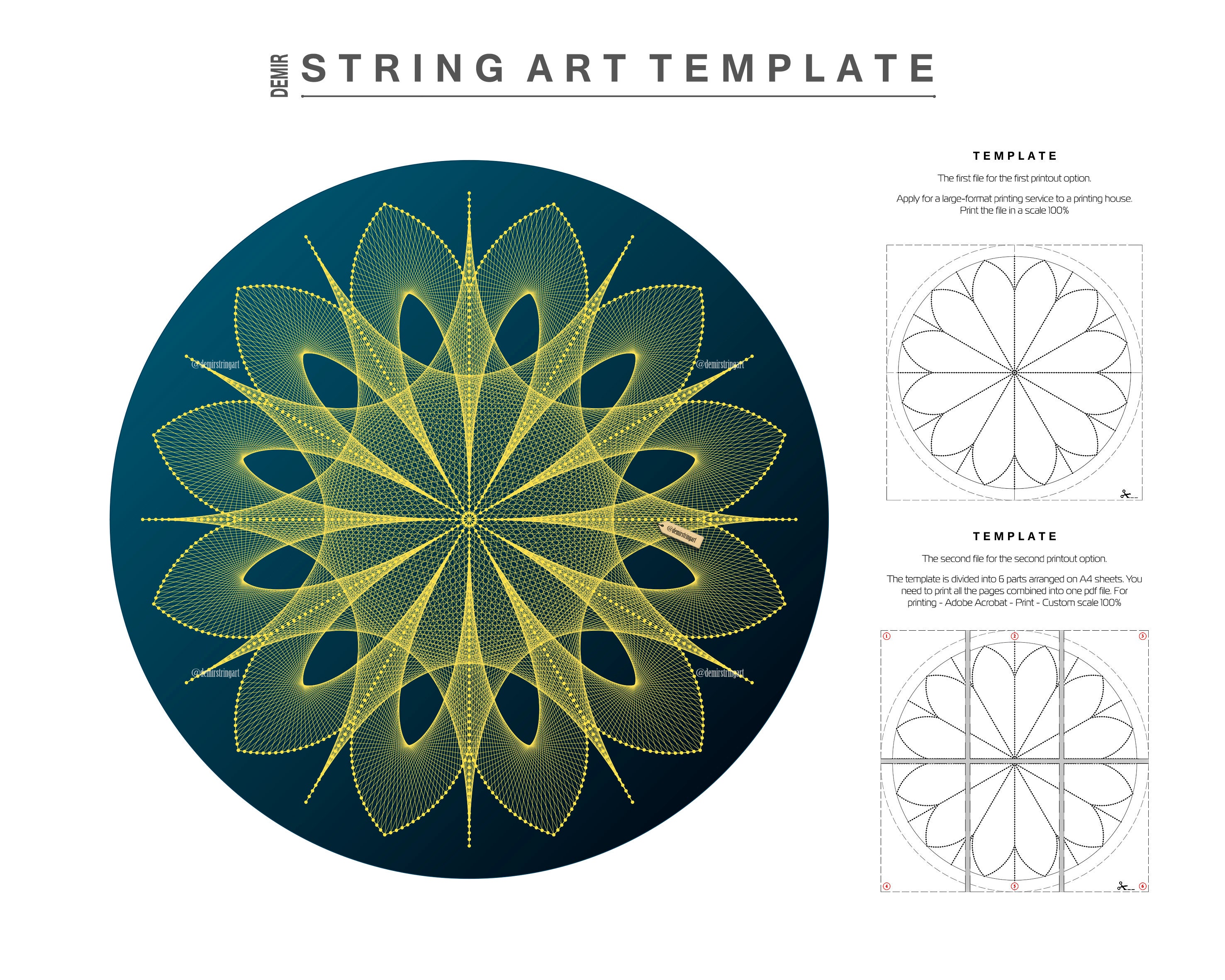 String Art Template Pattern Outline Stencils Scheme Sacred Geometry ...