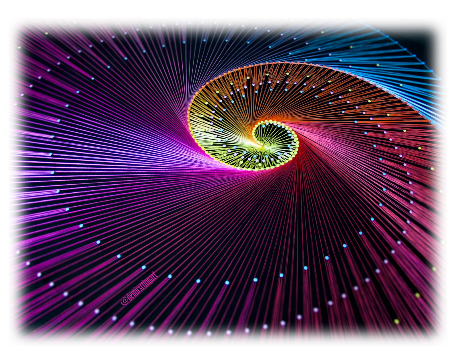 Fibonacci Spiral String Art Mandala | Geometry Artwork | Home, Office ...