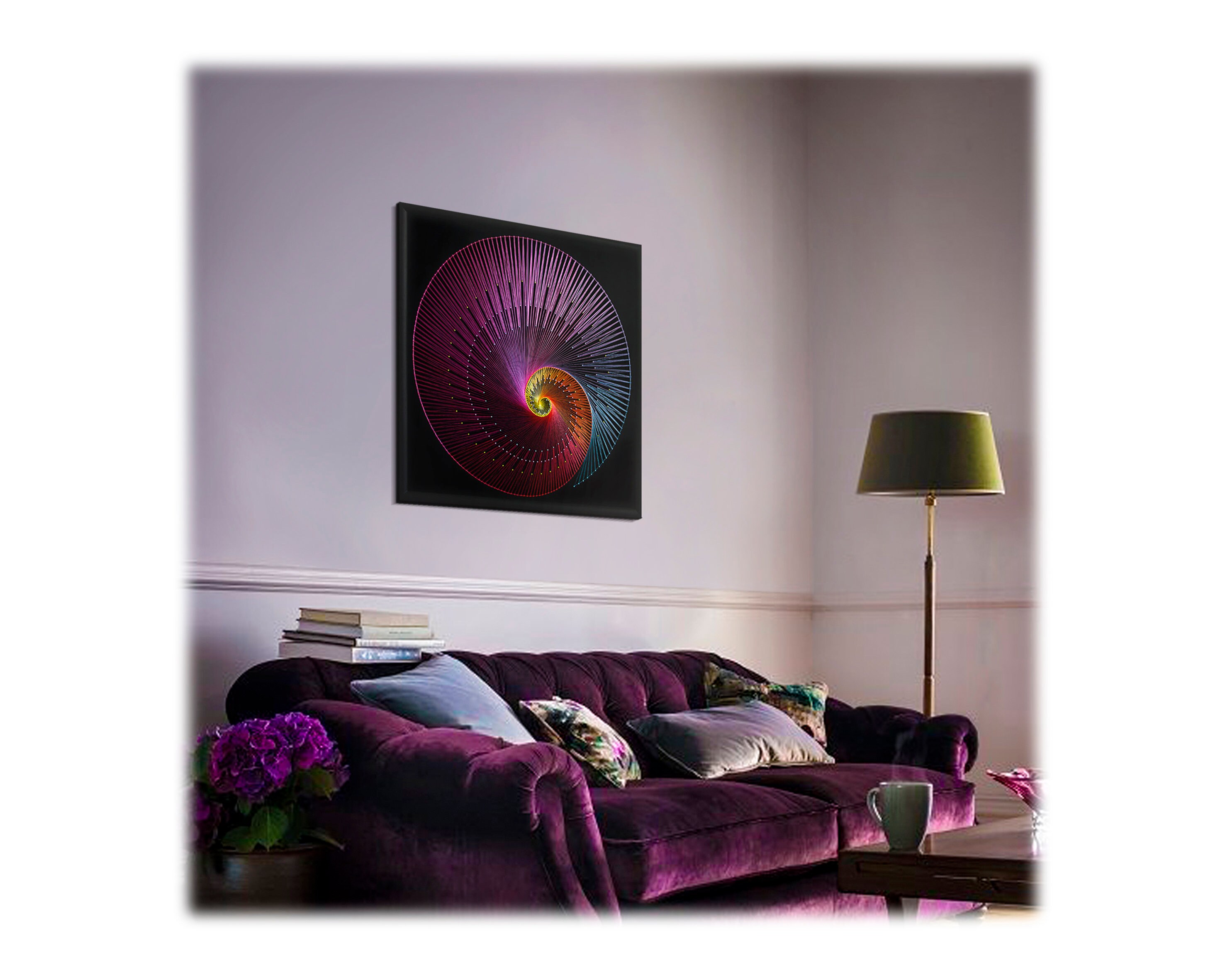 Fibonacci Spiral String Art Mandala | Geometry Artwork | Home, Office ...