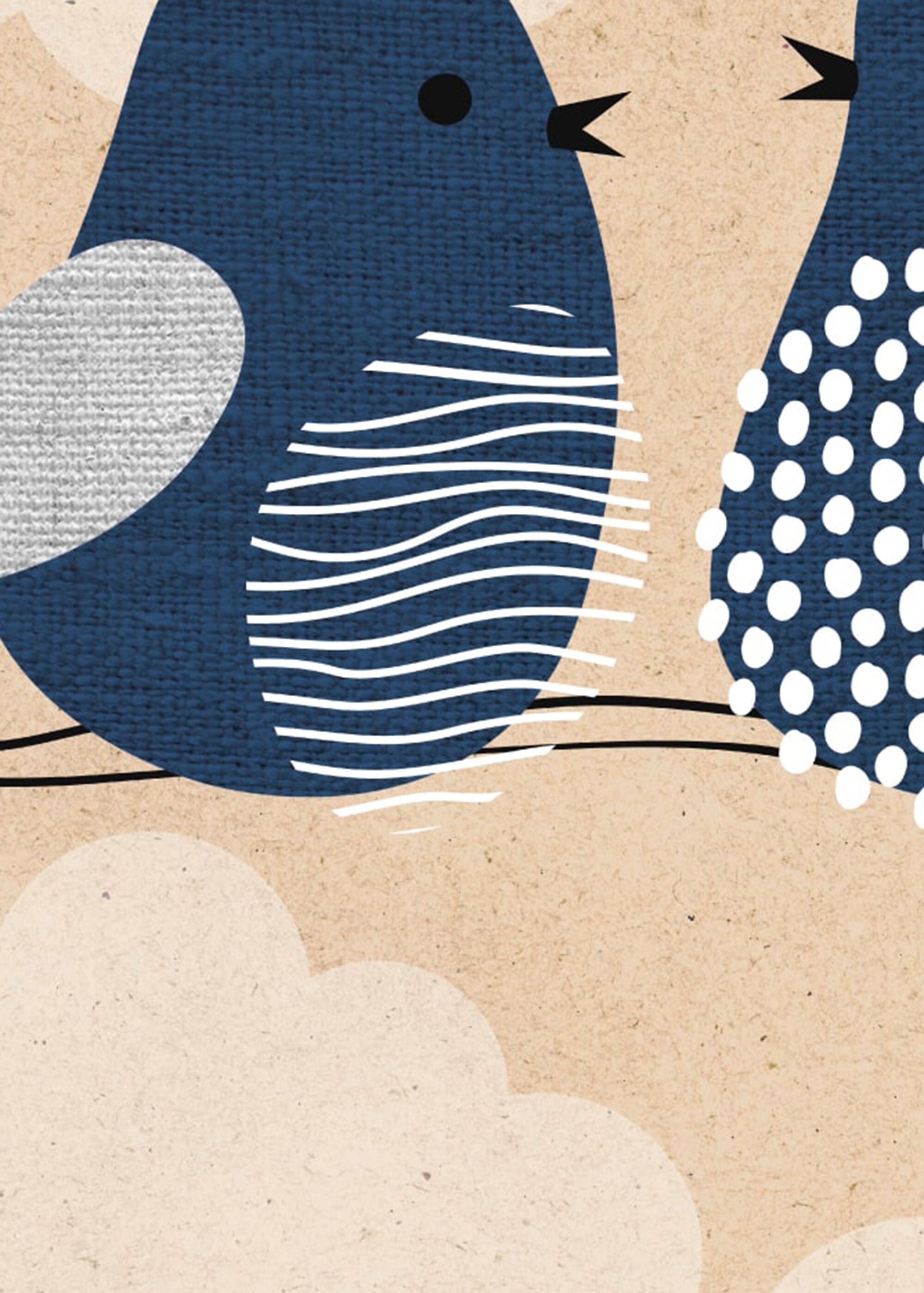Set of Two | Blueberry Blue Birds Wall Art | | Digital Print | Blue ...