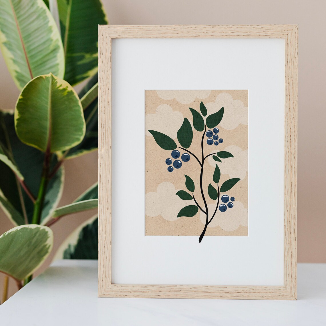 Set of Two Blueberry Blue Birds Wall Art Digital Print Blue Berry ...