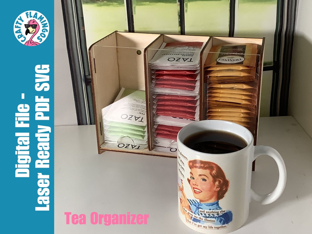 Tea Organizer SVG Glowforge Cut File Digital Download PDF - Etsy