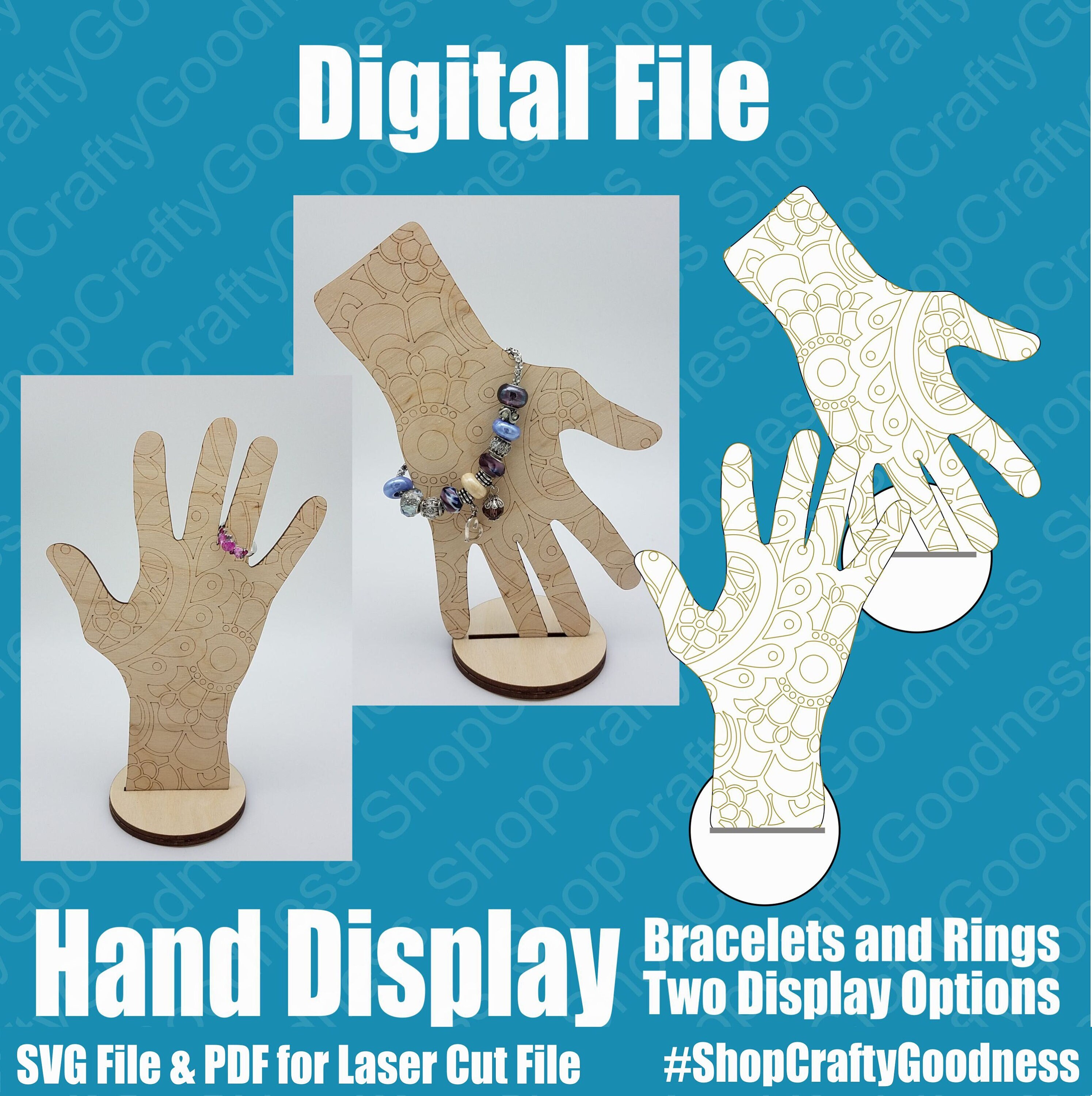Hand Display for Bracelets and Rings 2 in 1 Form SVG - Etsy