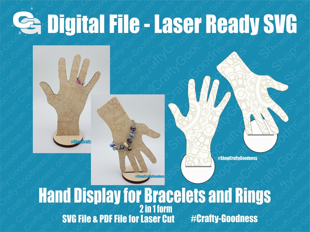 Hand Display for Bracelets and Rings 2 in 1 Form SVG - Etsy