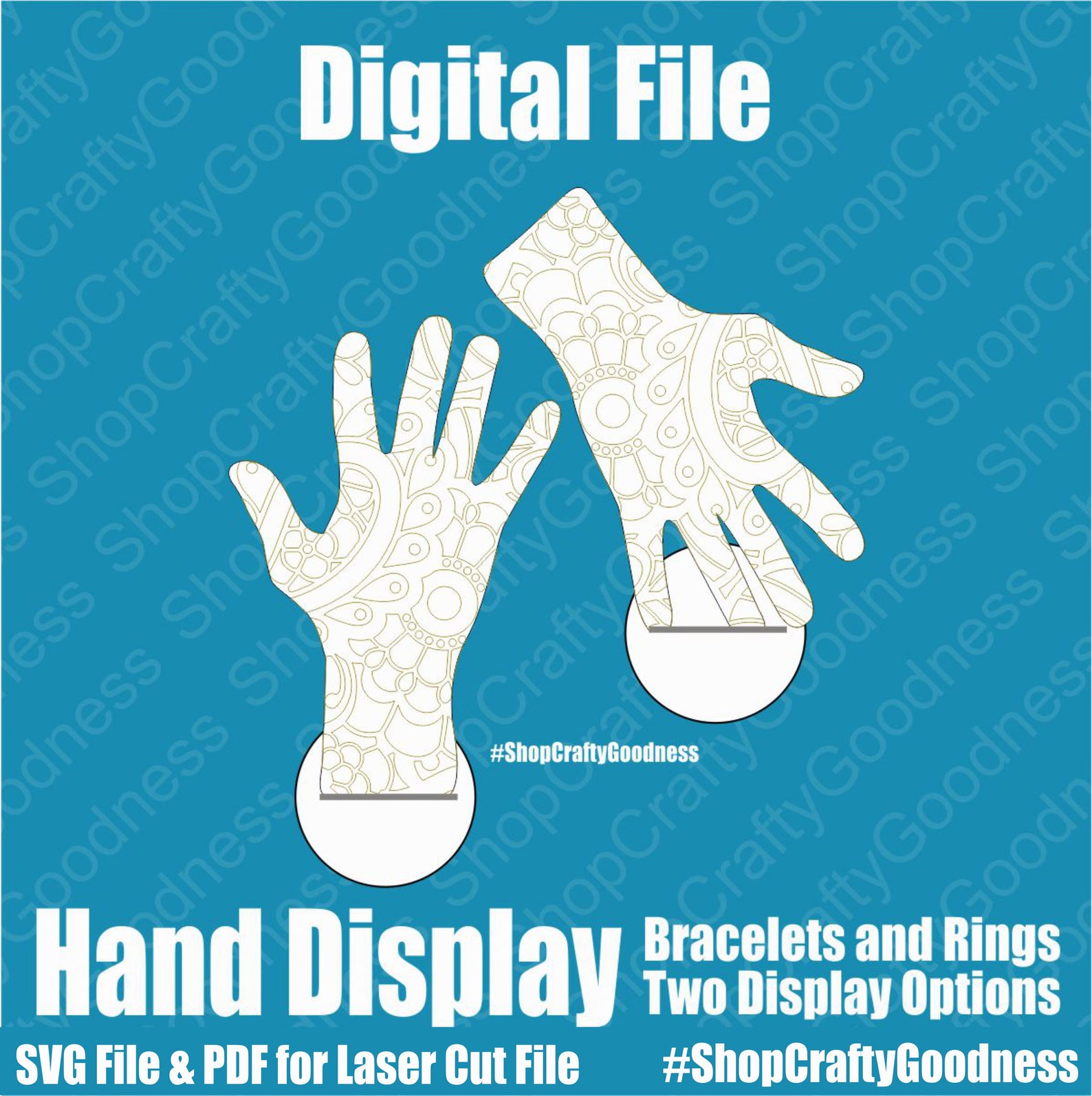 Hand Display for Bracelets and Rings 2 in 1 Form SVG - Etsy