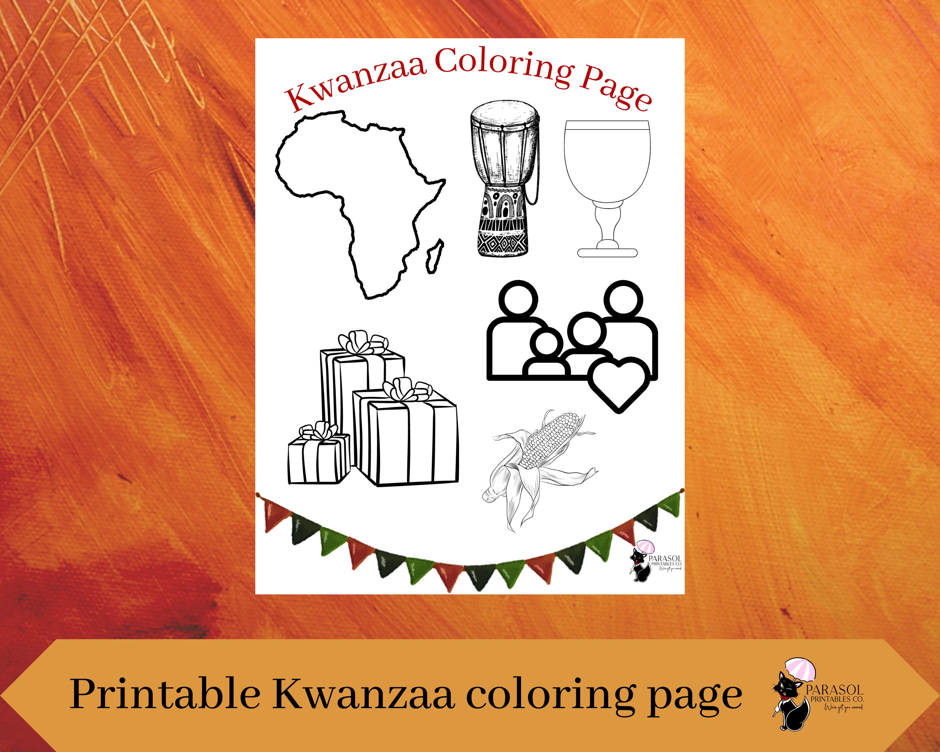 Kwanzaa Printable Coloring Page Editable in Canva - Etsy