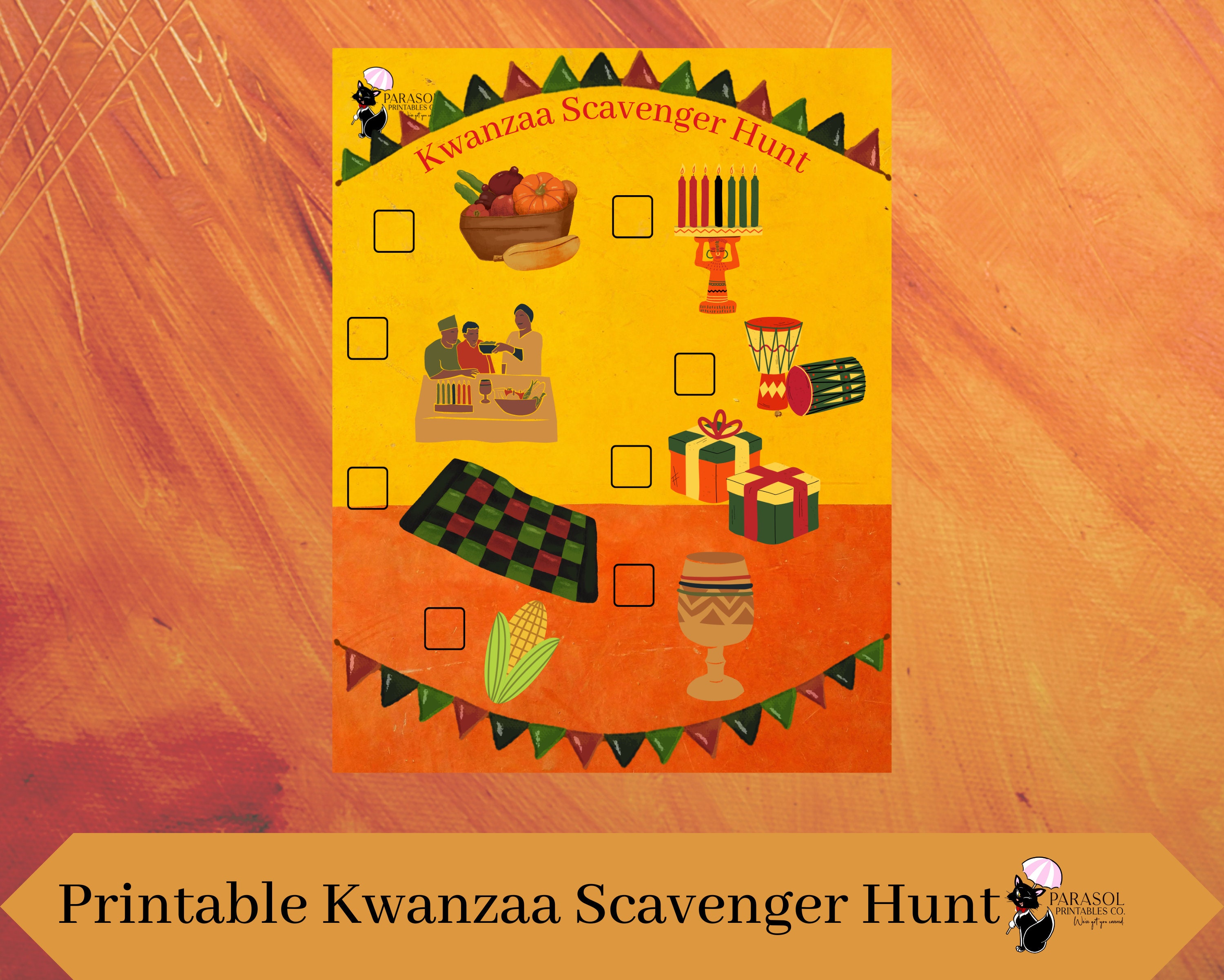 Kwanzaa Game Fullhawl Kwanzaa Scavenger Hunt Game - 45 Felt Pieces & 15 ...