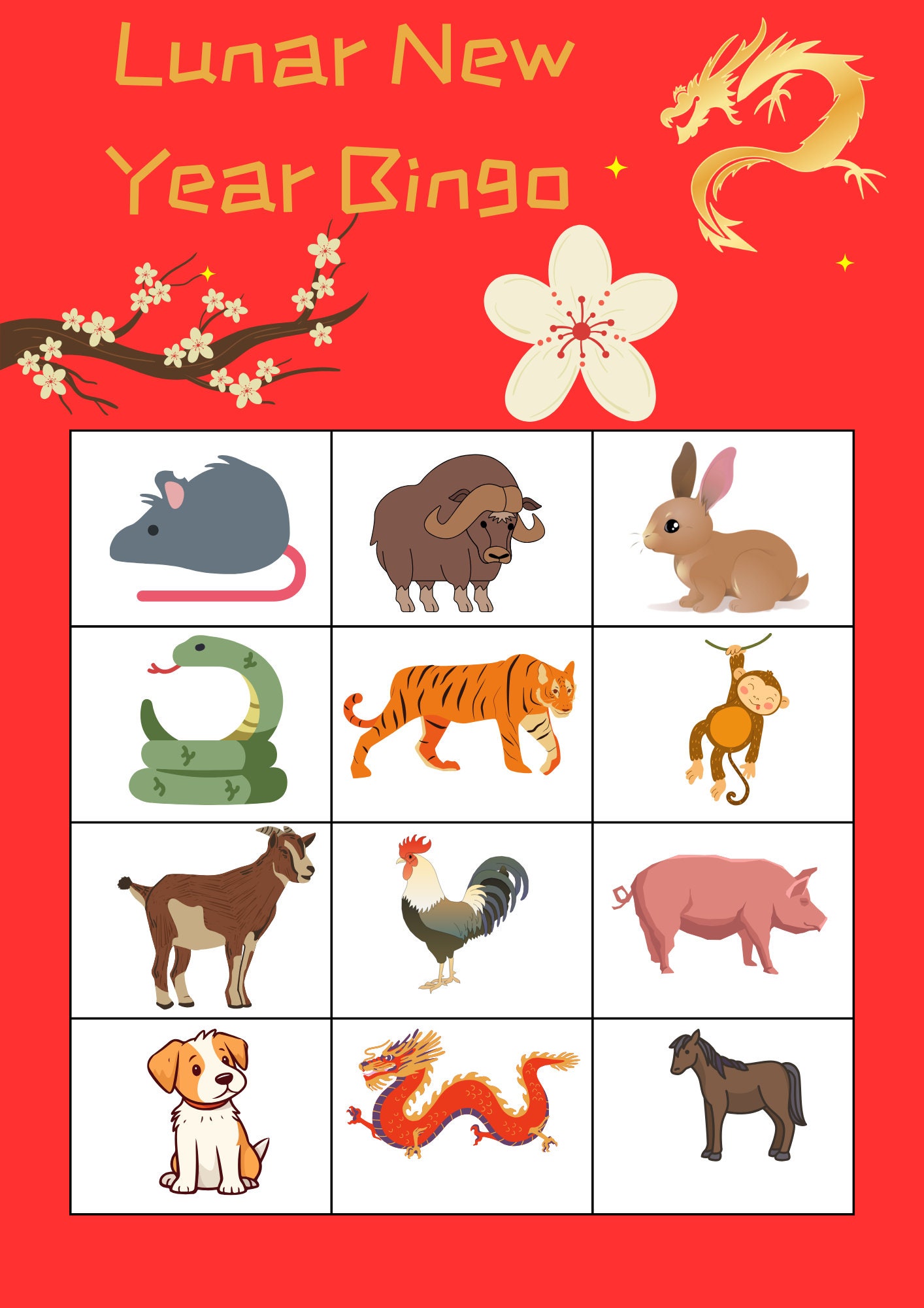 Lunar New Year Printable Bundle - Etsy