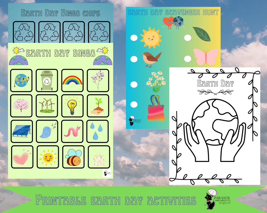Earth Day Printable Activity Pages Editable in Canva - Etsy