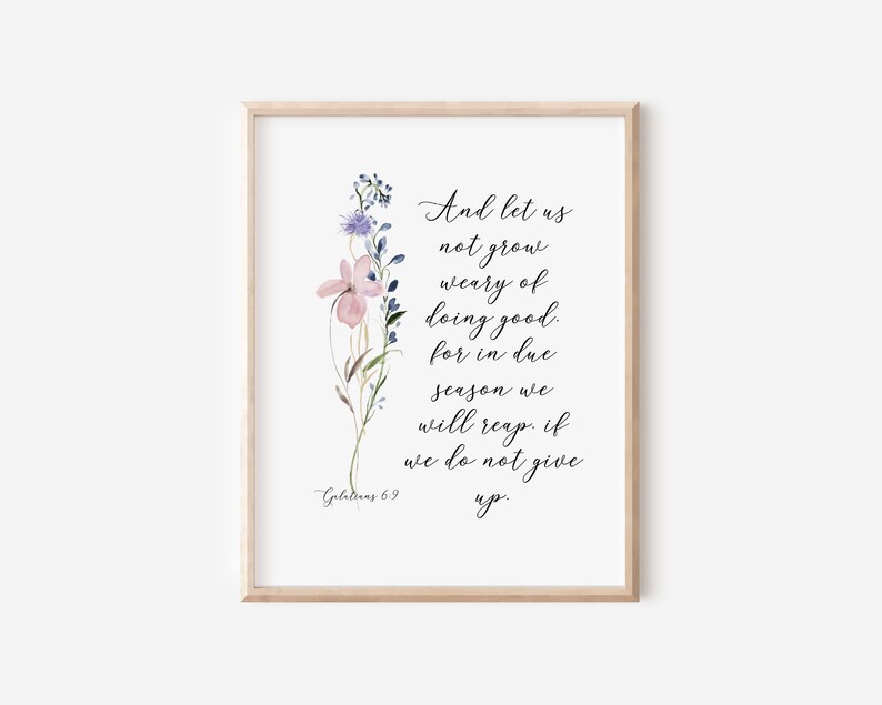 Scripture Digital Prints, Download Bible Verse Prints, Galatians 6:9 ...