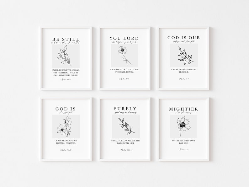 Psalms Printable Set, Psalms Bundle Prints, Scripture Printable ...